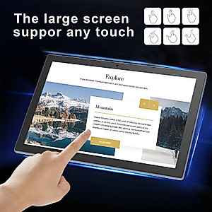 Tablet 2 in 1 Tablets 10 inch Android 12 Tablet Set with Keyboard Case Mouse Stylus Film, 4GB+64GB Tablets 10.1" Tab 1280*800 HD Touch Screen, 8MP Dual Camera Games Wi-Fi Bluetooth Tableta PC Blue.