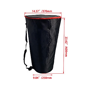 Bstinay Djembe Large Drum Bag 12Inch African Drum Carry Case Musical Instrument Accessory Durable Shoulder Strap Black