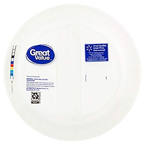 Great Value Ultra Disposable Dinner Paper Plates, 10 1/16", 100 Count