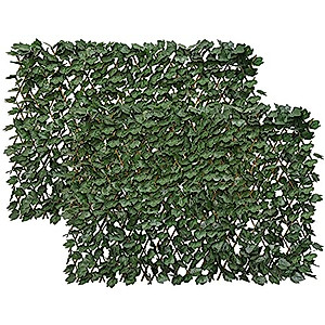 Garden Land Artificial Leaf Faux Ivy Expandable/Stretchable Privacy Fence Screen (2PC,Ivy)…