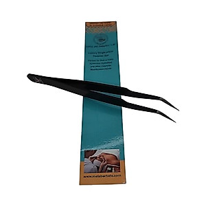 KC Republic Lash Eyebrow Extensions Kit with 1 x Trays of Mink False Eyebrows in Black Comes on Mixed Length Trays 5-8 mm, Eyebrow Glue Clear & Extension Tweezers (Black Eyebrow, Black Tweezer)