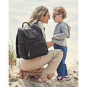 Skip Hop Diaper Bag Backpack: Evermore, Multi-Function Baby Travel Bag 6 in 1, Black