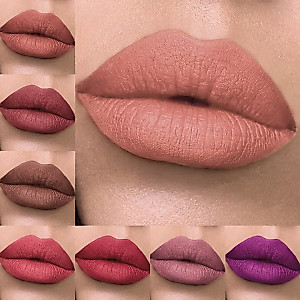 Anifer Velvet Matte Liquid Lipstick Makeup Long-Lasting and Waterproof Wear, Instant Shine Non-Stick Cup Lip Gloss,(Warm Purple Neutral.02)