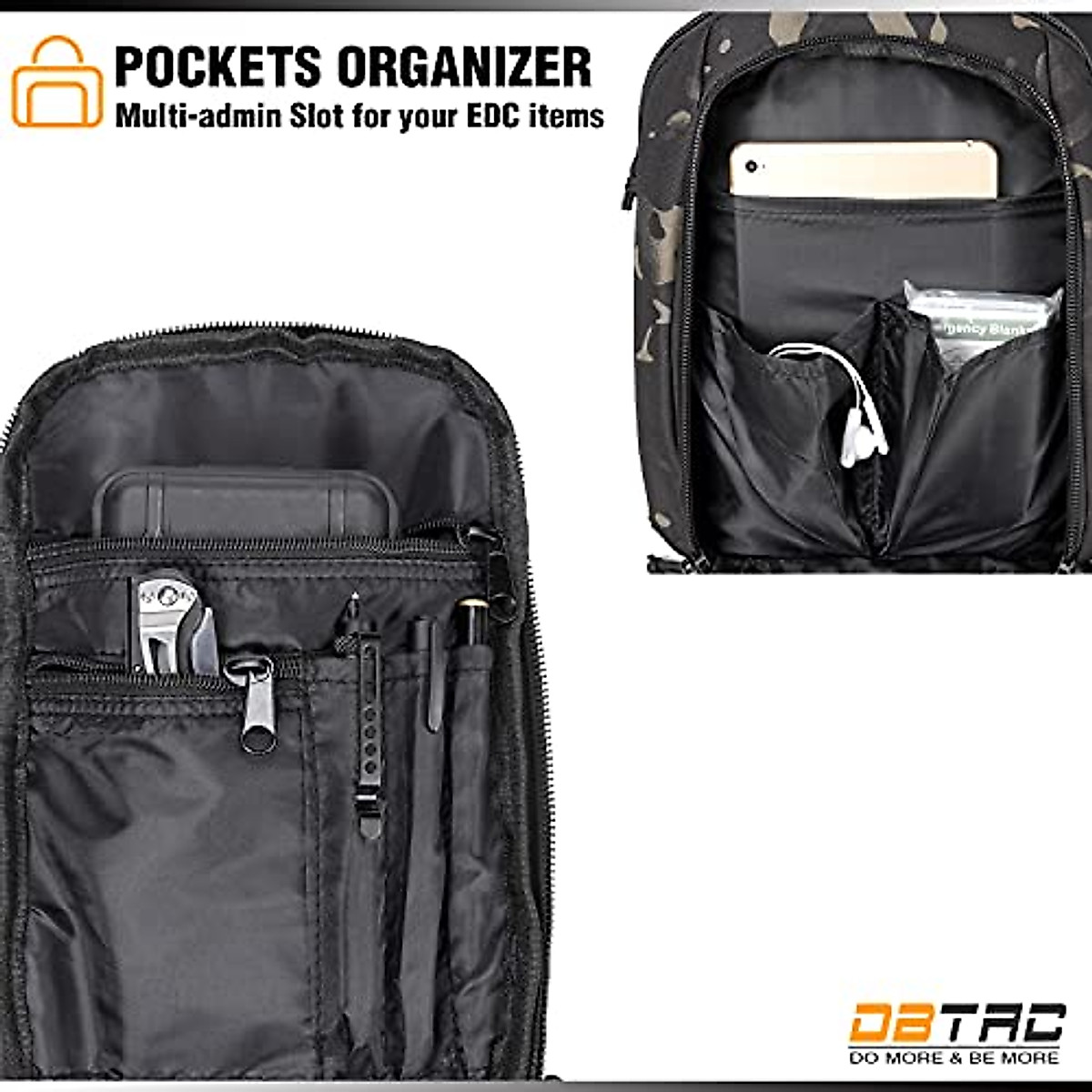 DBTAC Tactical Bag Shoulder Chest Pack with Sling for Concealed Carry of Handgun (Black Camo)