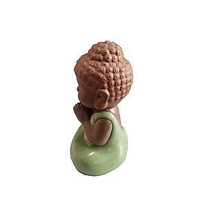 FengshuiGe Mini Tathagata Tea Pet Ceramic Buddhist Monk Meditation Decor Zen Garden Buddha Statues for Home Decor (Style1)