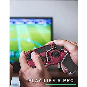 EXknight Leverback FPS Mechanical Paddles Attachment, Back Buttons Gaming Paddles for PS5 Controller (Red)