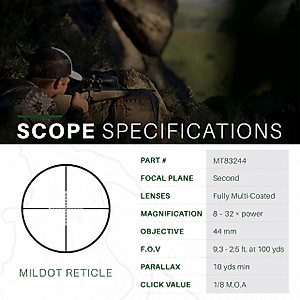Mueller Tactical 8-32x44 Side Focus Mil Dot Reticle