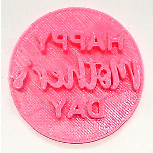 YNGLLC HAPPY MOTHERS DAY WORDS BLOCK SCRIPT FONT MOM MOMMY MAMA COOKIE STAMP EMBOSSER BAKING TOOL 3D PRINTED MADE IN USA PR4195, Pink
