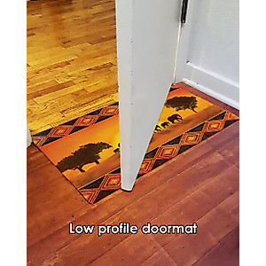 Toland Home Garden 800296 Savanna Sunset Safari Door Mat 18x30 Inch Tropical Outdoor Doormat for Entryway Indoor Entrance