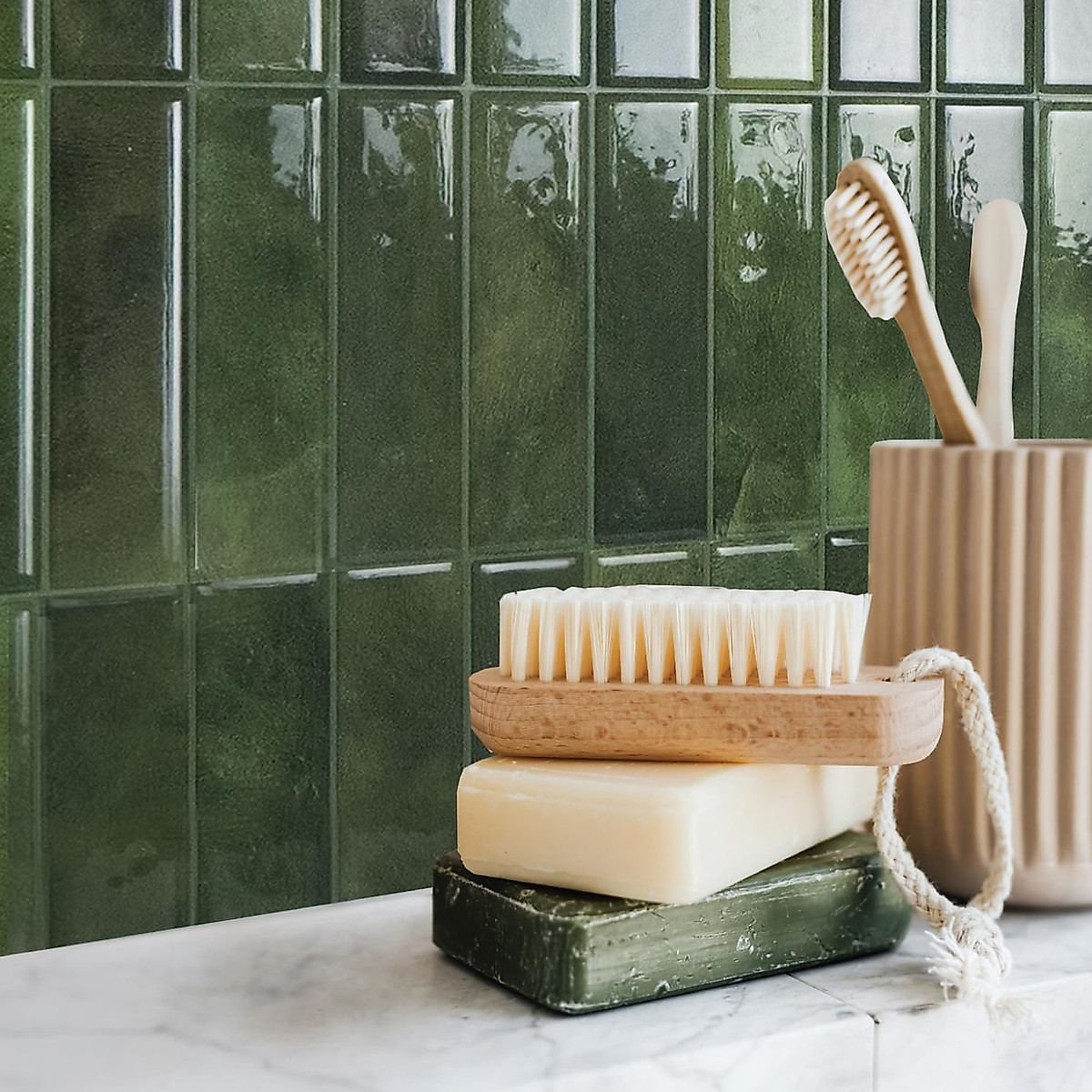 SMART TILES Peel and Stick Backsplash - 5 Sheets of 11.43" x 9" - 3D Adhesive Peel and Stick Tile Backsplash for Kitchen, Bathroom, Wall Tile