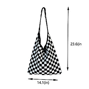 Hobo bag for women contrast color large capacity tote bag shoulder bag women's trendy knitted bag