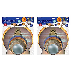 Beistle 20 Piece Paper Solar System Cut Outs Galaxy Space Decorations Birthday Party Supplies