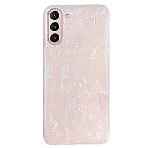 J.west Galaxy S21 Case 5G 6.2-inch, Luxury Sparkle Glitter Translucent Clear Opal Pearly Thinfoil Design Shiny Graphic Print Soft Silicone Cover for Women Girls Slim TPU Protective Phone Case Colorful