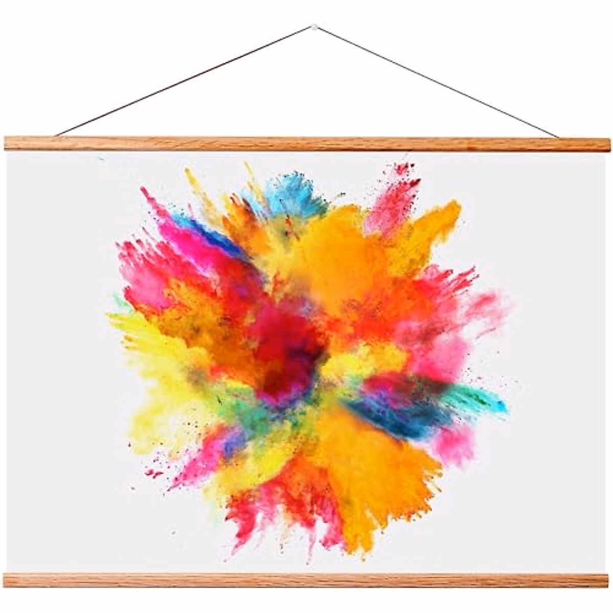 Landmass 40” Wide Magnetic Poster Frame, Poster Hanger - 40x20 40x27 40x30 40x60 Frame - Teak Wood Frame for Posters, Prints, Photos, Pictures, Maps, Scrolls, and Artwork