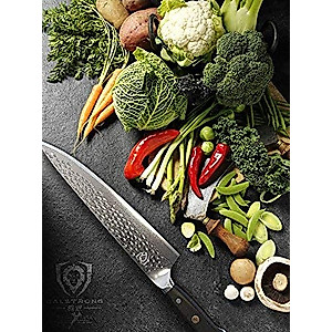 Dalstrong Shogun Series X Damascus Japanese AUS-10V Super Steel Chef Kitchen Knife with G10 Black Handle ABS, 10.25 Inches, Sheath Included