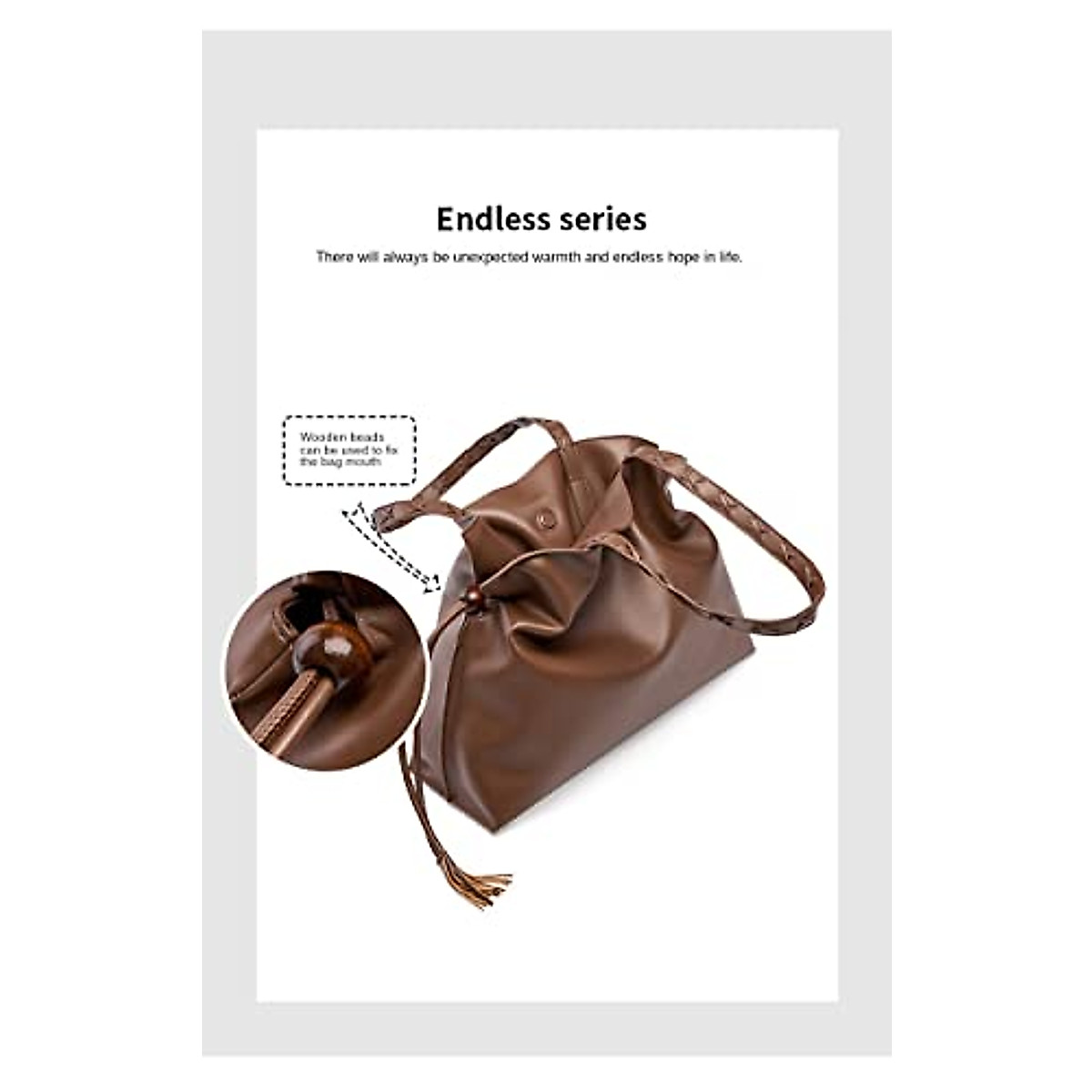 iFeiCho 2023 New Leather Material Women's Fashion Commuter Shoulder Tote Bag, Black, Brown, Coffee (Brown)