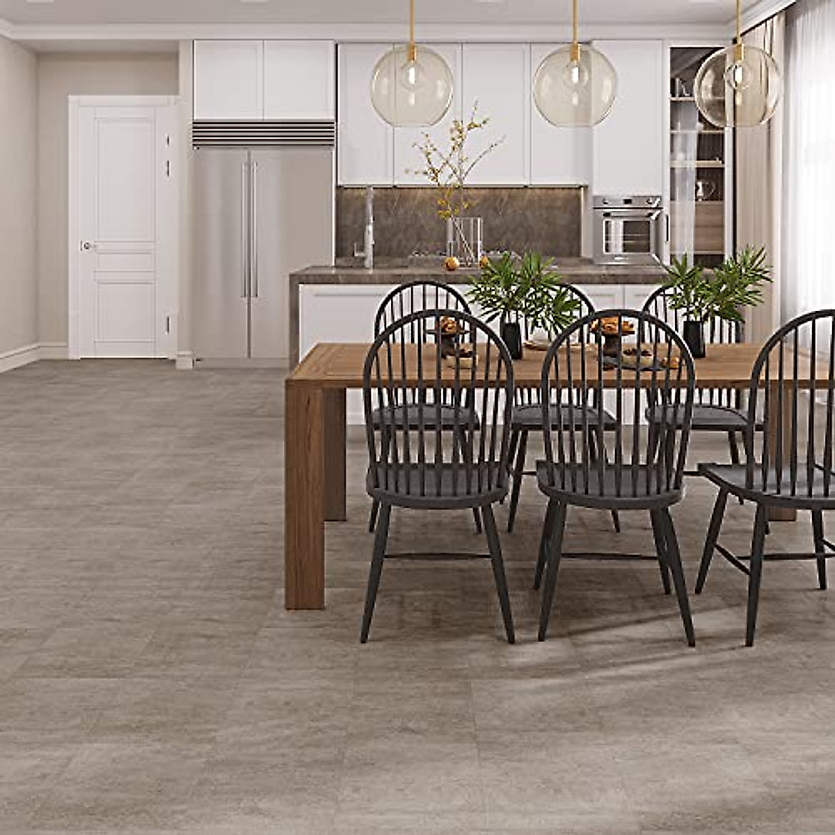 Luxury Vinyl Flooring Tiles by Lucida USA | Peel and Stick Floor Tile for DIY Installation | Sample Decorative-Look Plank | Cement | BaseCore | 6 inch x 12 inch