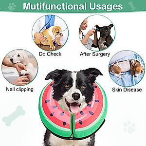 Glittme Dog Donut Collar, Inflatable Dog Cone, Cone for Dogs After Surgery, Soft Dog Cone to Stop Licking, M