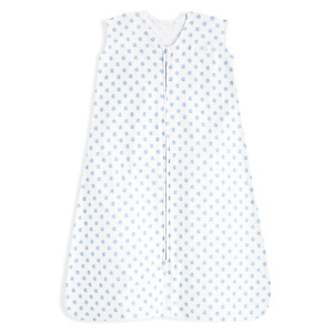 HALO Sleepsack Gift Set Bundle - 100% Cotton 3-Way Swaddle, Neutral Triangles, Newborn - Organic Cotton Swaddle & Wearable Blanket 2-Piece Gift Set Box, Chambray