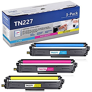 TN227 TN-227 High Yield Toner - 3 Pack Compatible TN 227 Toner Cartridges Replacement for Brother TN227C TN227M TN227Y MFC-L3770CDW MFC-L3750CDW HL-3210CW 3230CDW DCP-L3510CDW, (1C+1M+1Y)