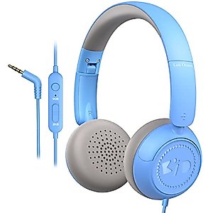Link Dream Kids Headphones for School with Microphone Stereo On-Ear Folding 85/94dB Volume Control Child Headphones for Kids/Boys/Girls/iPad/Fire Tablet/PC/Travel, Blue