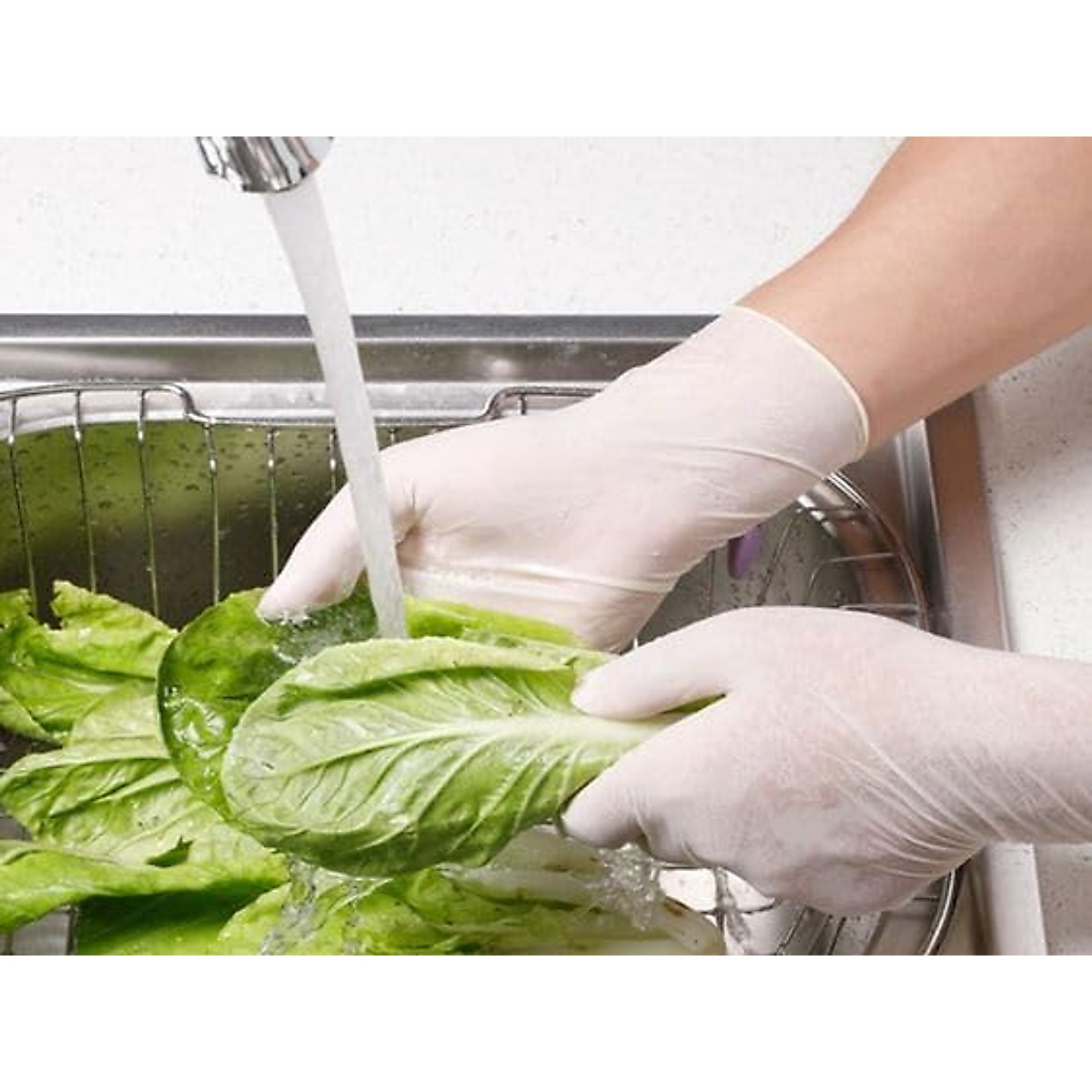 Powdered Disposable Latex Gloves for Foodservice Comfortable Pack of 100