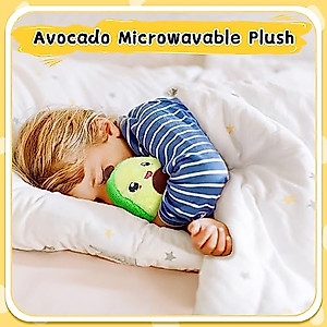 Wettarn 2 Pieces Warmies Microwavable Stuffed Fruit Heatable Unscented Avocado Pineapple Heating Pad Hot and Cold Therapy Plush Toys for Boys and Girls