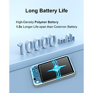 HINOVO Magnetic Power Bank, 10000mAh Wireless Portable Charger for iPhone, Wireless Battery Pack 15W Fast Charging, Compact Power Bank for iPhone 16/15/14/13/12, Compatible with MagSafe Phone Case