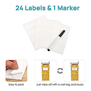 Vtopmart 21 PCS Airtight Food Storage Containers Set, BPA Free Plastic Kitchen Pantry Organizer, with Easy Lock Lids for Pasta Spaghetti Cereal Snack Flour Sugar Rice Organization, Include 24 Labels