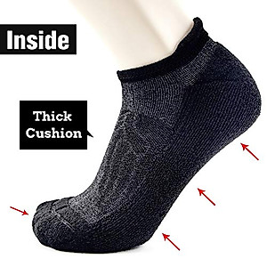 Busy Socks Womens Black Socks Wool, Mens Soft Moisture Wicking Anti Odor Ultra-Comfortable Cycling Socks with Arch Support, Black, Medium 3 Pairs