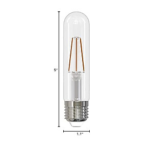Bulbrite Item 776892 LED Filament Bulb, 3000K, Fully Compatible Dimming, Bulb Type T9, 5 Watts, Bulb Base E26, 400 Lumens, 120V, CRI 90, Soft White Light, Chandelier Bulb with Medium E26 Base