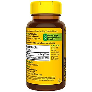 Vitamin D3, 90 Softgels, Vitamin D 2000 IU (50 mcg) Helps Support Immune Health, Strong Bones and Teeth, & Muscle Function, 250% of the Daily Value for Vitamin D in One Daily Softgel