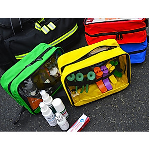 Lightning X Premium Color Coded Organizer First Aid Kit Accessory Pouches - Extra Large - Zippered Bag w/Transparent Window - Set of 4 for EMT, Trauma, IFAK Medic Kits…