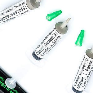 TechDiamondTools Kit of 3 Diamond Polishing Compound Polishing Paste USA Made 4000 8000 50000 Grit for Marble Glass Metal Rock Jewelry Resin Silver Gemstone with 10% of Diamond Powder