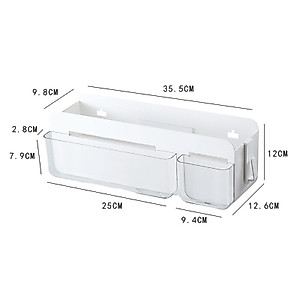 Qianly Punch Storage Rack, Upper Bunk Storage Rack Bedside Shelf Wall Mounted Table Organizer for Hotel Phone Cellphone Dining Room Office, XL