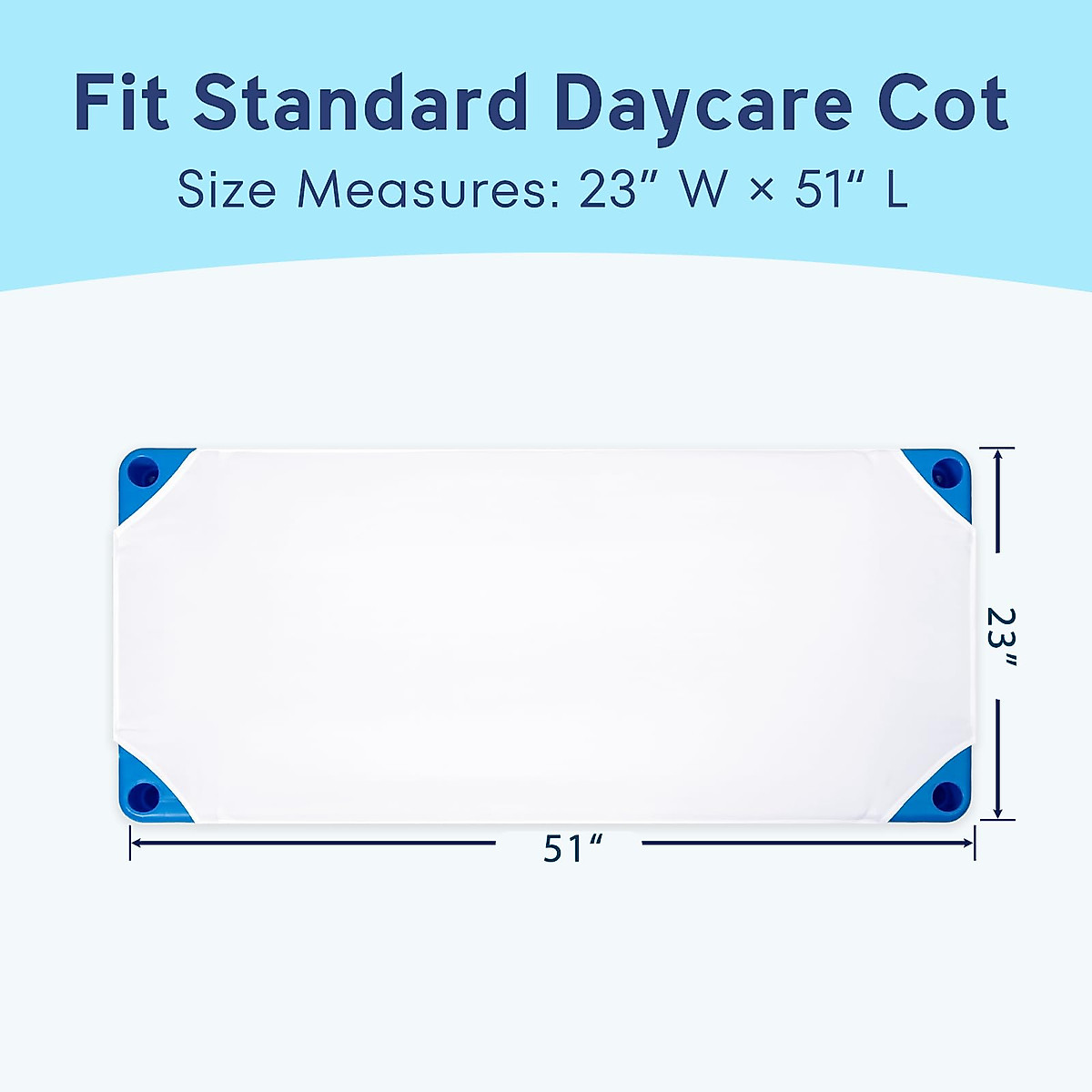 Cot Sheets for Daycare, Standard Size 10 Pack Daycare/Preschool Cots Sheet, 23" x 51" Toddler Nap Cot Sheets, Brushed Microfiber Fitted Sheet Cover for Kids, Boys/Girls