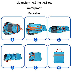 EaglePigeon Foldable Backpack Waterproof Backpack Lightweight Backpack Hiking Backpack Travel Backpack 20L Daypack (Black)