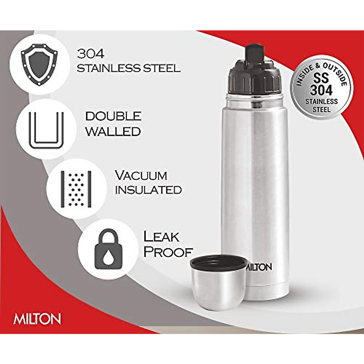 MILTON Thermosteel Flask, 750Ml (Ec-Tms-Fis-0046_Steel)