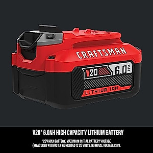 CRAFTSMAN V20 Battery, 6.0 Ah, Lithium Ion Battery (CMCB206)