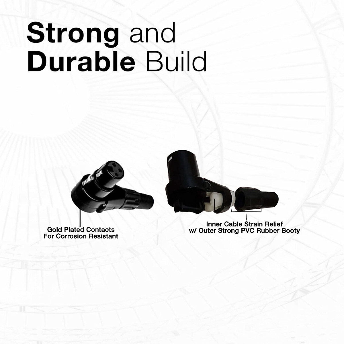 COLUBER CABLE Right Angle XLR Female to Right Angle 1/4" TS - 6 Feet - Black - Pro 3-Pin Microphone Connector for Powered Speakers, Audio Interface or Mixer for Live Performance & Recording