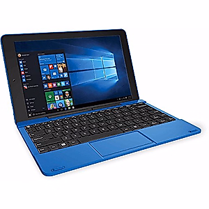 RCA Cambio 10.1" 2-in-1 Tablet 32GB Intel Quad Core Windows 10 Blue Touchscreen Laptop Computer with Bluetooth and WiFi