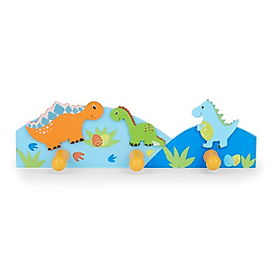 Kids Dinosaur Themed Coat Hook Wall Hooks for Boys Nursery or Bedroom