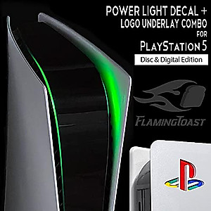 Power Light Decal and Underlay Sticker Combo for PS5 Playstation 5 (Green)