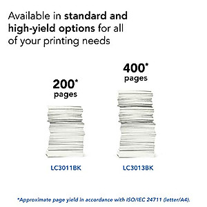 Brother Printer LC3011BK Singe Pack Standard Cartridge Yield Upto 200 Pages LC3011 Ink Black