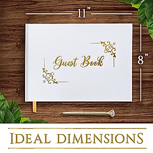 Wedding Guest Book, Wedding Guestbook with Gold Pen, Guest Book Wedding Gold Stamping, Bridal Shower Guest Book with Gold Paper Edges, Wedding Guestbook Alternative, Guestbook Wedding