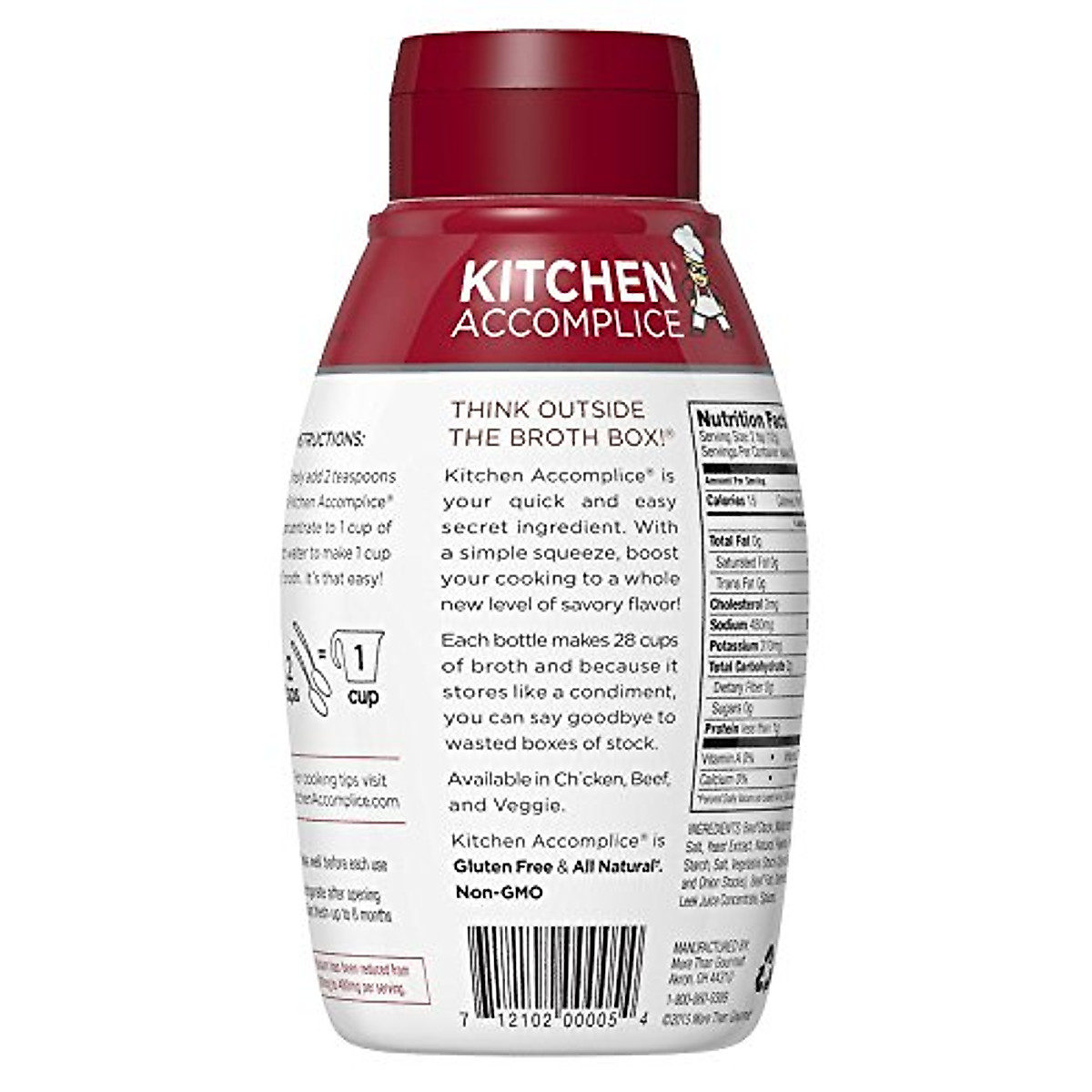 Kitchen Accomplice Reduced Sodium Chicken Broth Concentrate, 12 Ounce