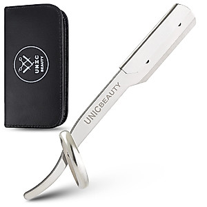 Straight Razors for Men - Professional Barber Razor for Close Shave with Premium Quality Edge, Blades Pack & Maintenance kit included with Pouch