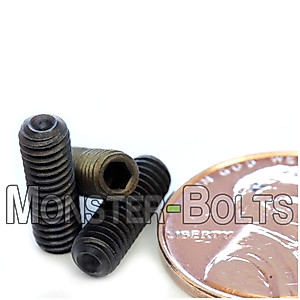 MonsterBolts - M4 x 12mm Cup Point Set Screws, DIN 916, Alloy Steel, Black Oxide, 10 Pack
