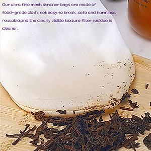 WMKGG Ultra Fine Mesh Strainer Bags, Reusable Mesh Filter Bags with Stainless Steel Handle Frame for Filter NutMilk, Coffee, Milk, Butter, Juices and Fresh Cheese (Small Size)