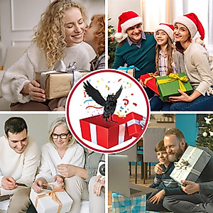 Natelf Solar Owl Decoy Sculptures & Statues Halloween Decoration, Standing Metal Bird Deterrent to Scare Birds Squirrels Away for Outdoor Garden Yard Patio, Black